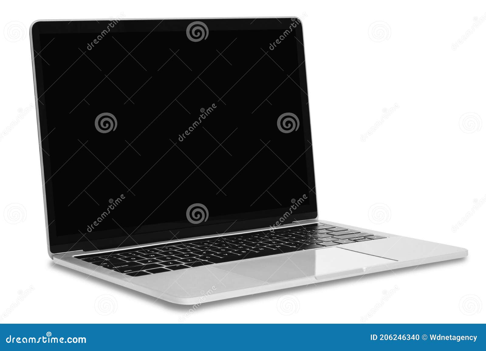 Silver Laptop Computer Mock-up Stock Photo - Image of modern, metal ...