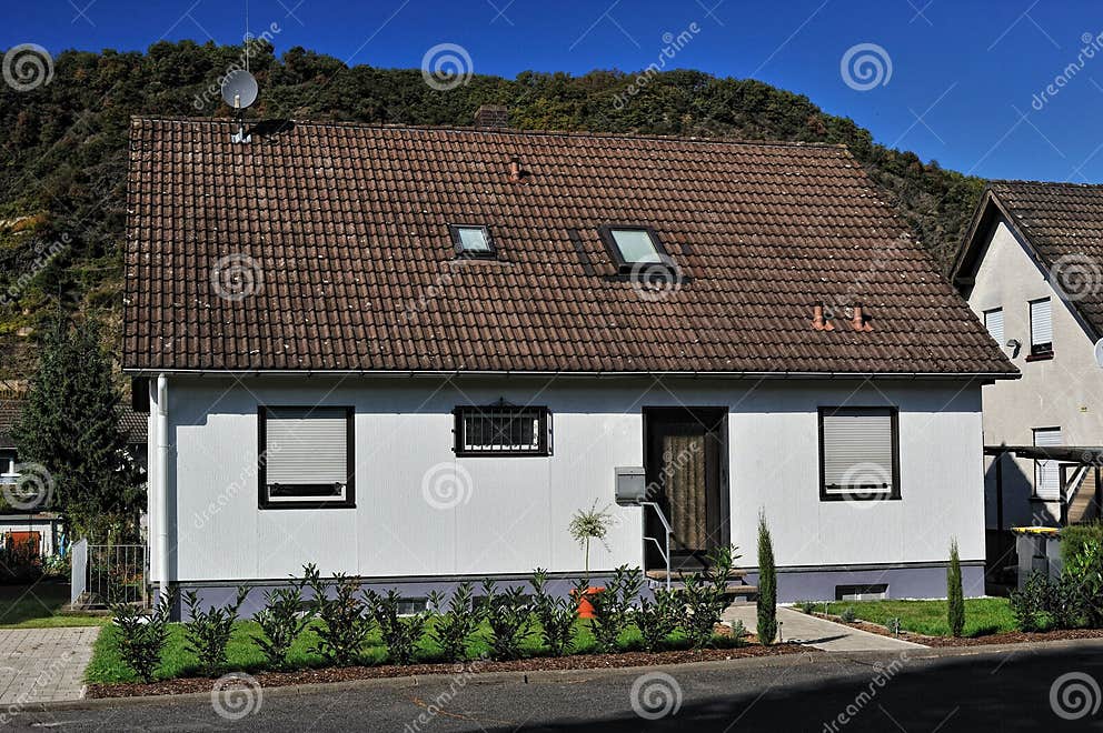 Front View of the Modern House Stock Image - Image of clear, house ...