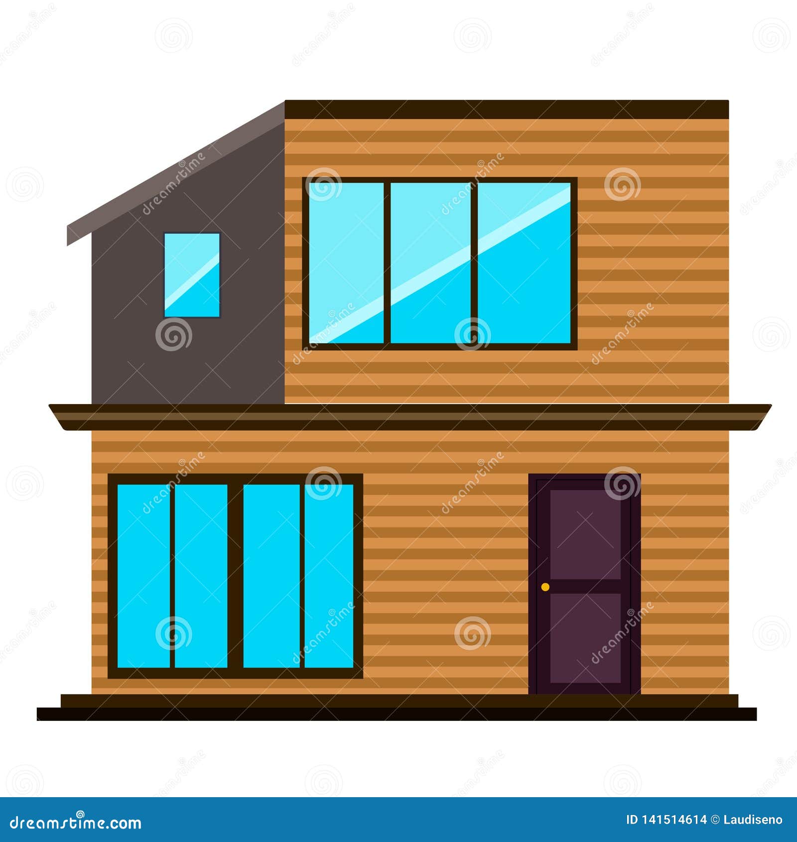 Front View of a Modern House Stock Vector - Illustration of background ...