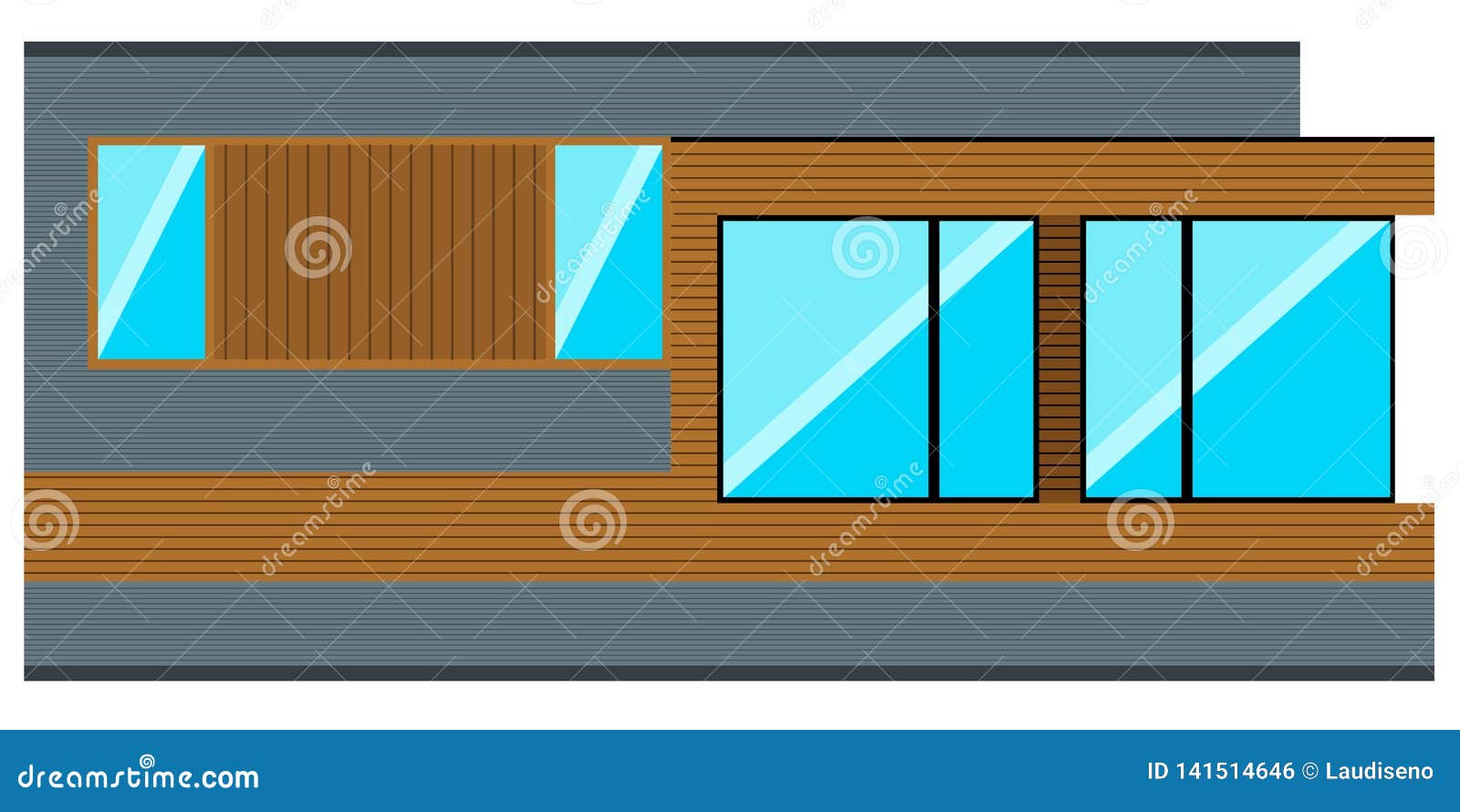 Front View of a Modern House Stock Vector - Illustration of structure ...