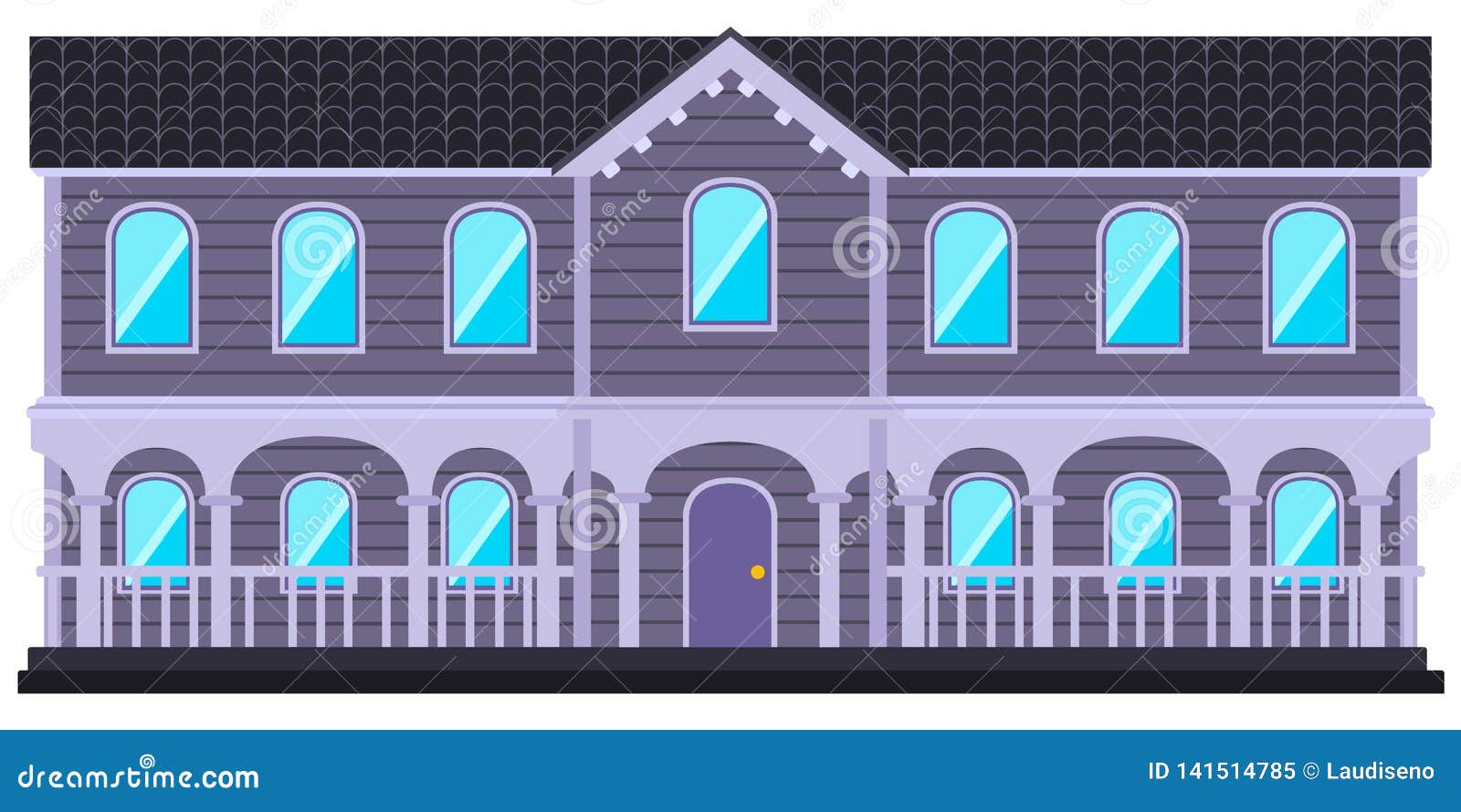 Front View of a Modern House Stock Vector - Illustration of roof ...