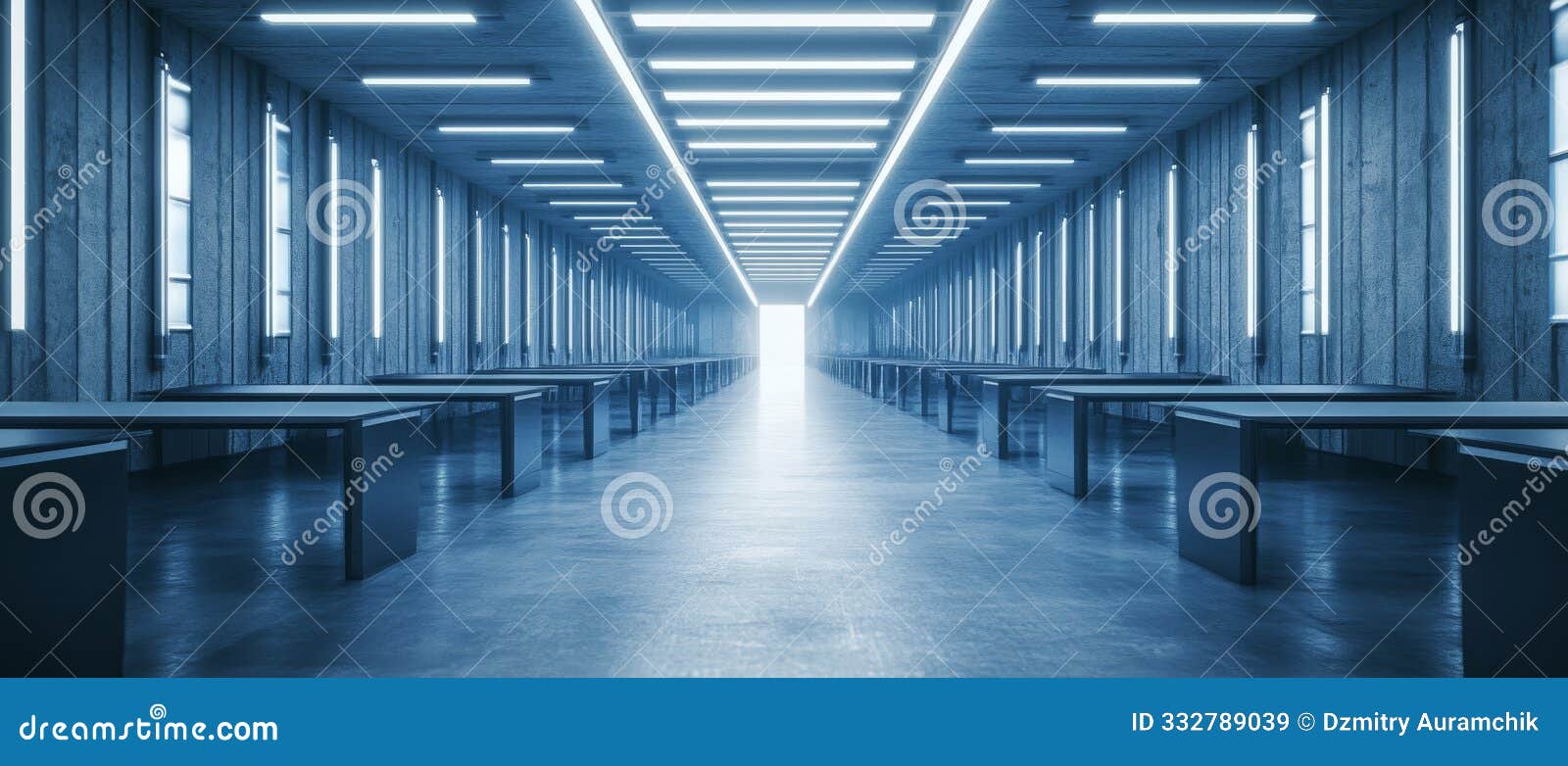 This is a Front View of a Modern Long Office Room Interior Design ...