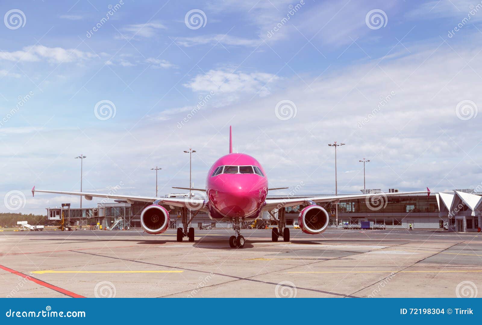 Front View of Modern Passenger Jet on the Ground Stock Photo - Image of ...