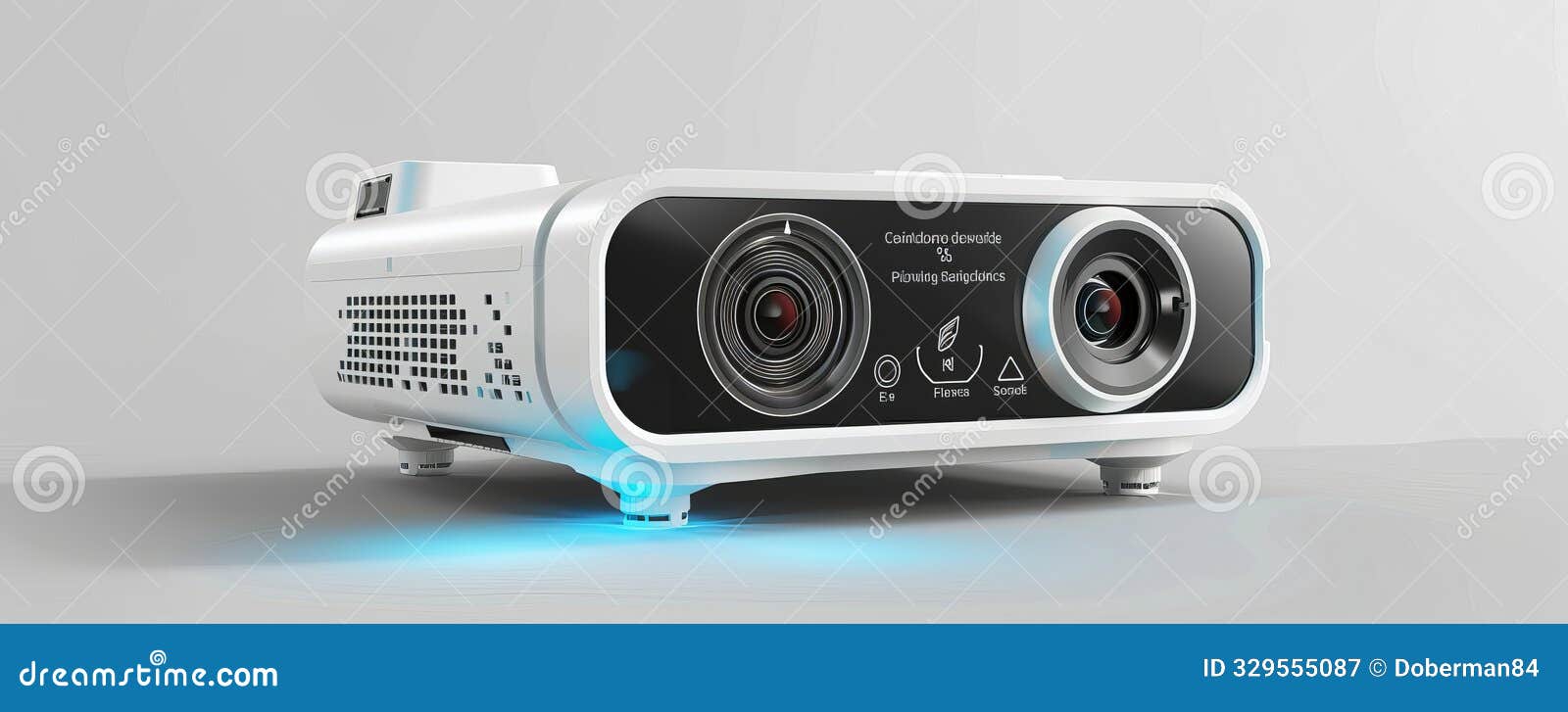 Projector Pink Spotlight. Beautiful Perfomance Stage With Smoke. Design ...