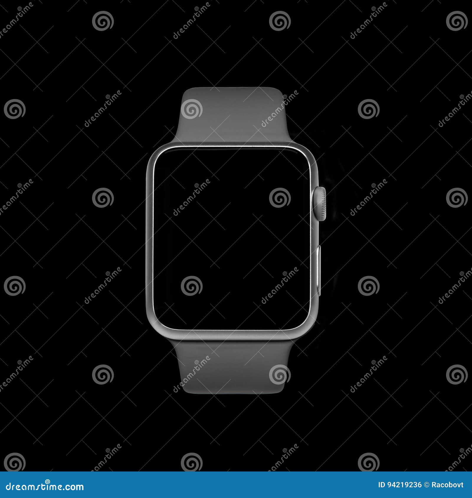Front View of a Modern Smart Watch Stock Photo - Image of display, dark ...