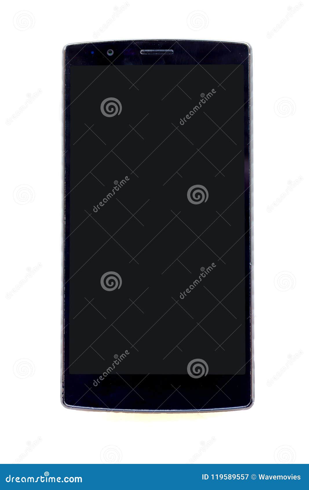 Front View of Modern Smartphone Isolated on White Background Stock ...