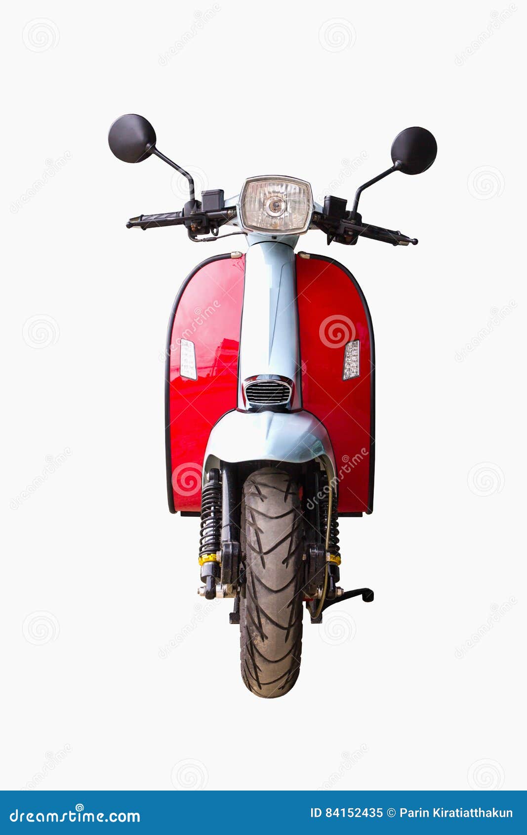 Front View of Motorcycle Isolated on White. Stock Image - Image of ...