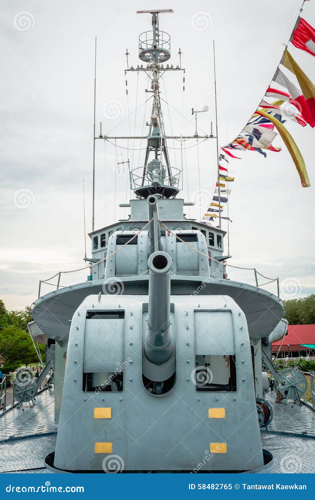 Front View of Museum Warship Stock Image - Image of warship, destroyer ...