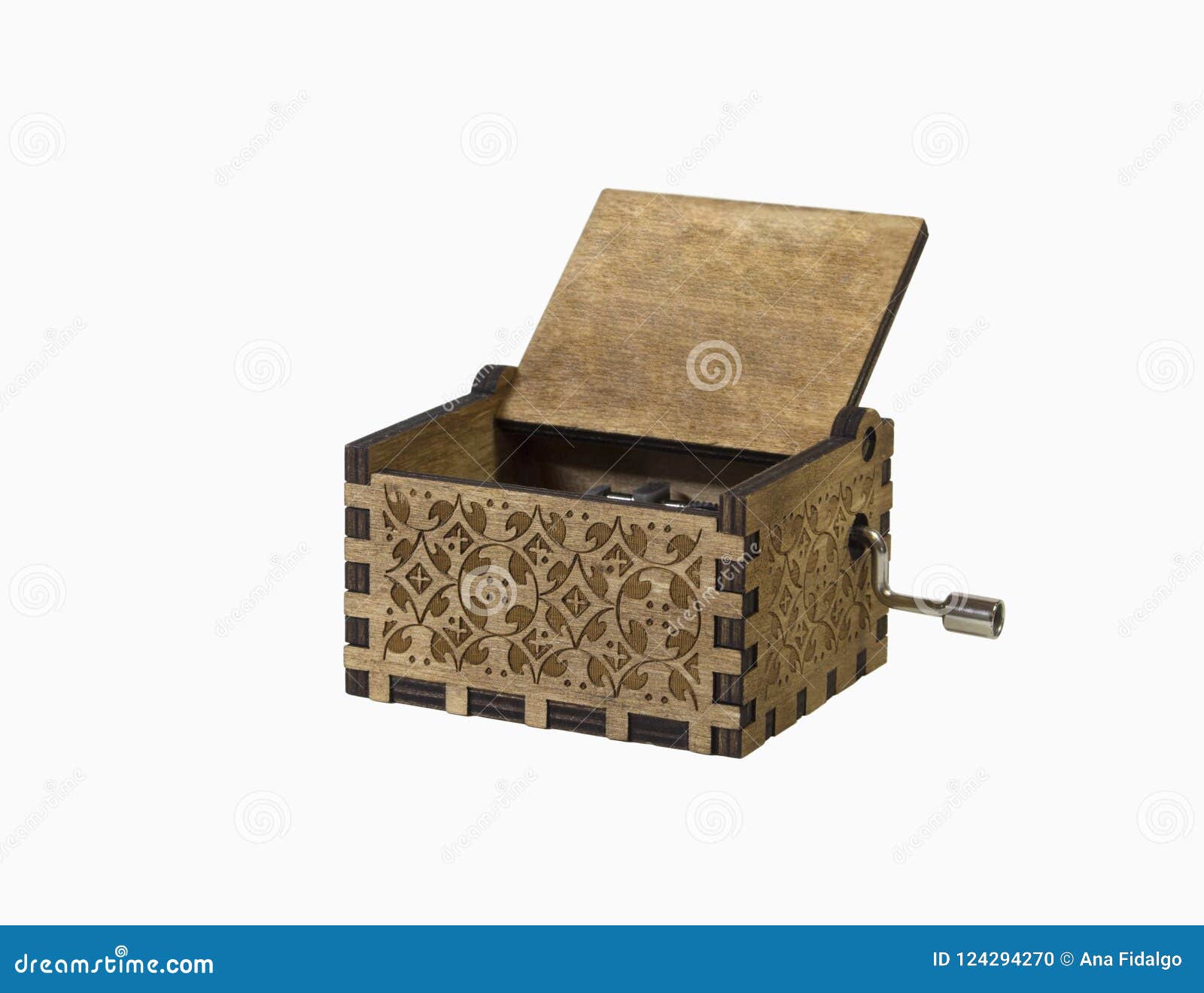 Front View of Music Box on White Background. Macro of the Music Box ...