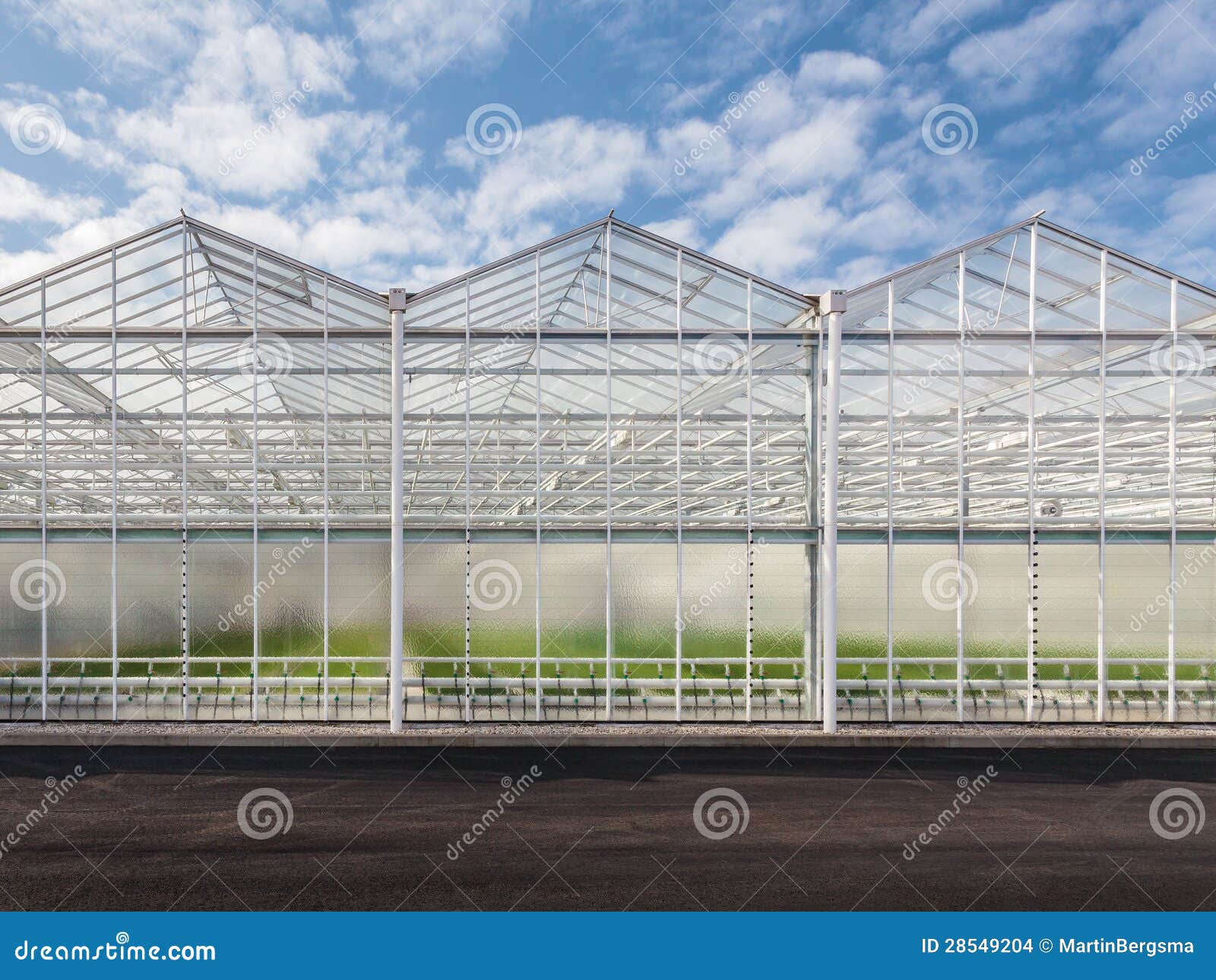 Front View of a New Greenhouse Stock Photo - Image of farmland ...