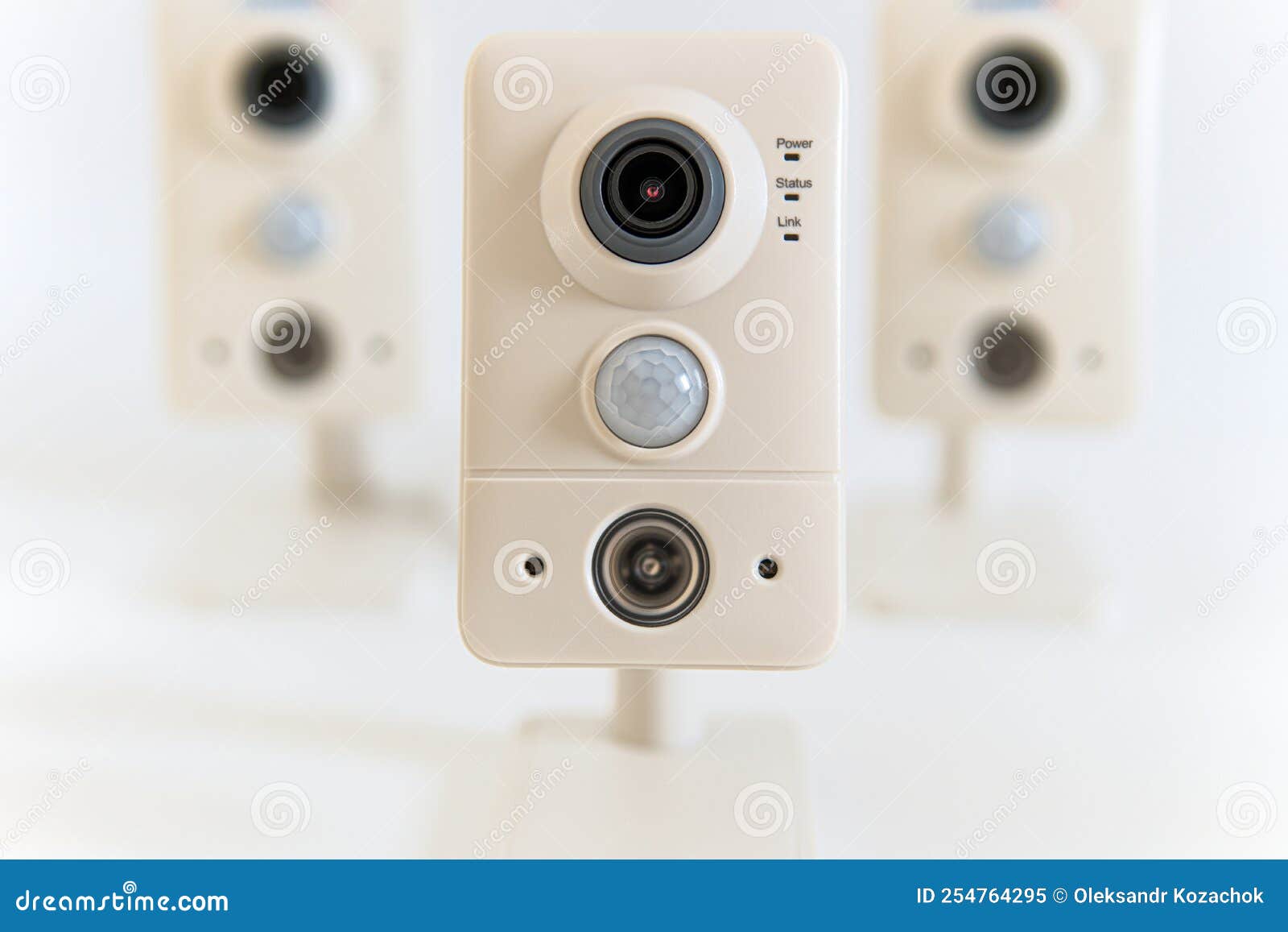 Front View of New Security Surveillance Camera on White Background ...