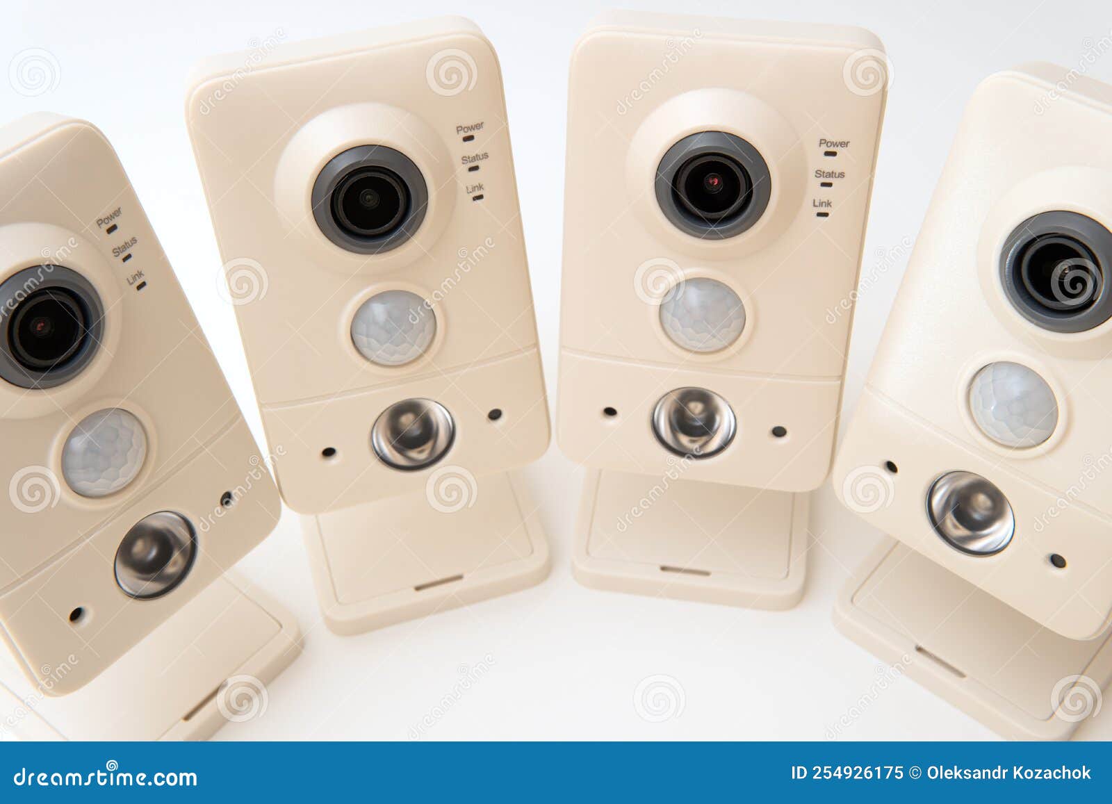 Front View of New Security Surveillance Camera on White Background ...