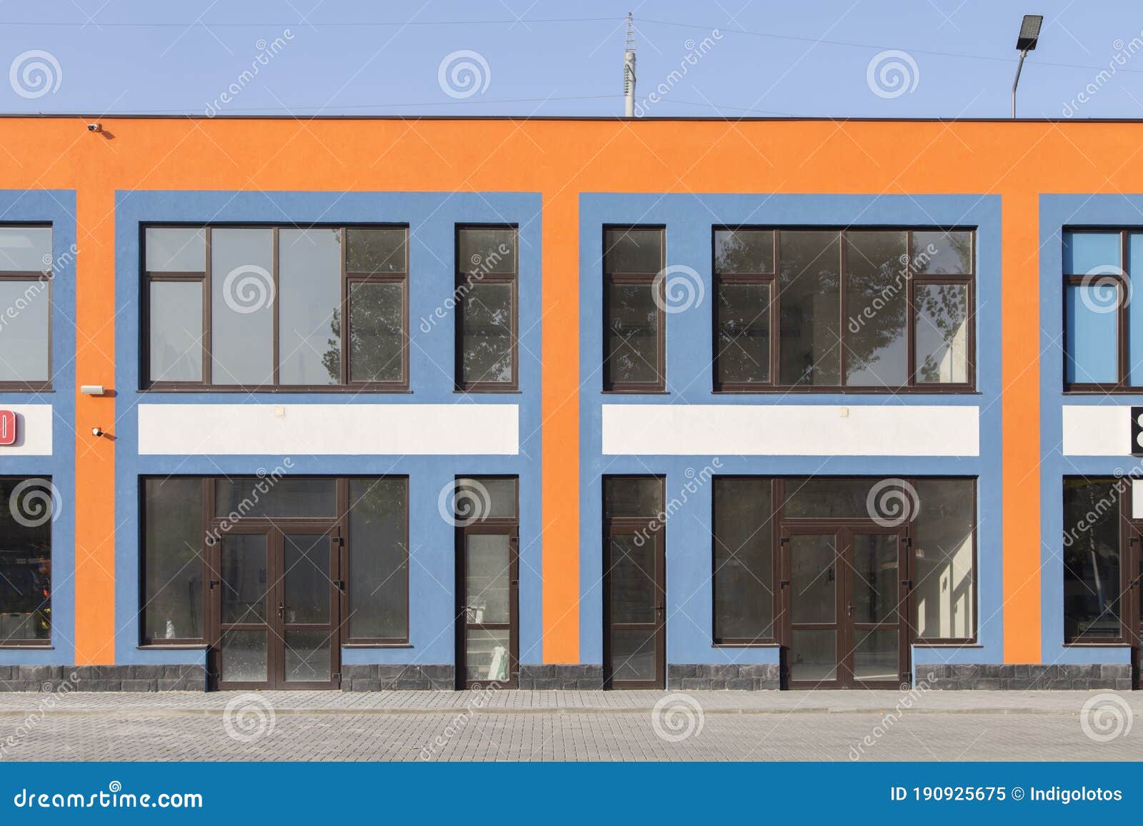 Front View of Newly Constructed Retail Storefront Stock Image - Image ...