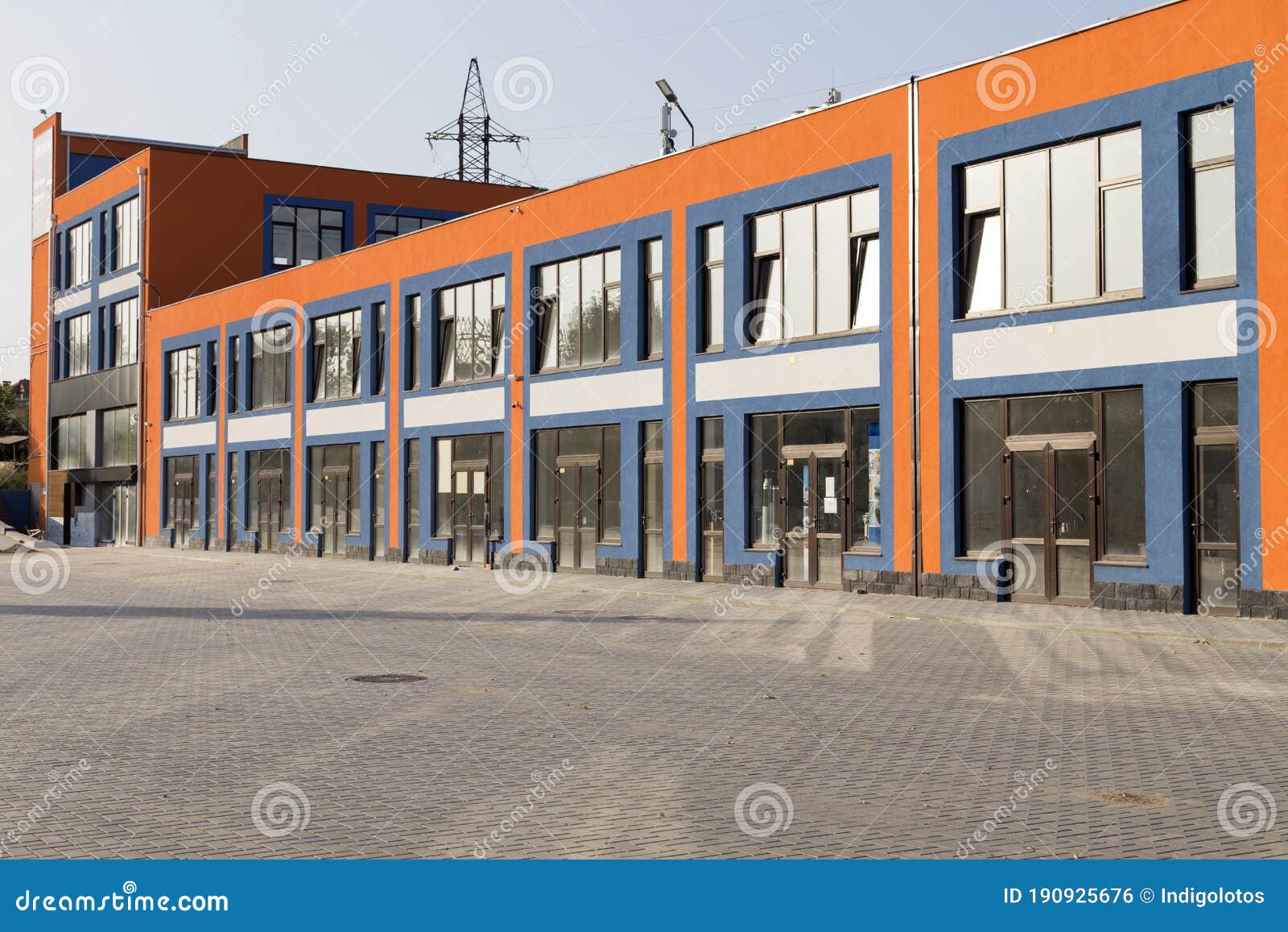 Front View of Newly Constructed Retail Storefront Stock Photo - Image ...