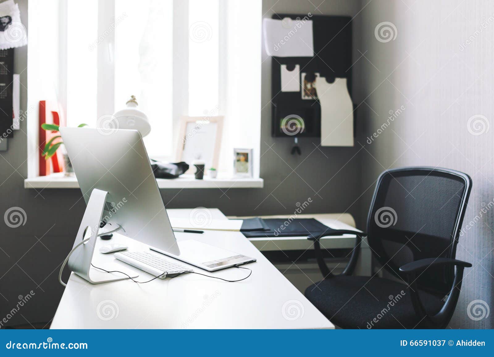 Front View Ofcomfortable Working Place in Office Stock Image - Image of ...