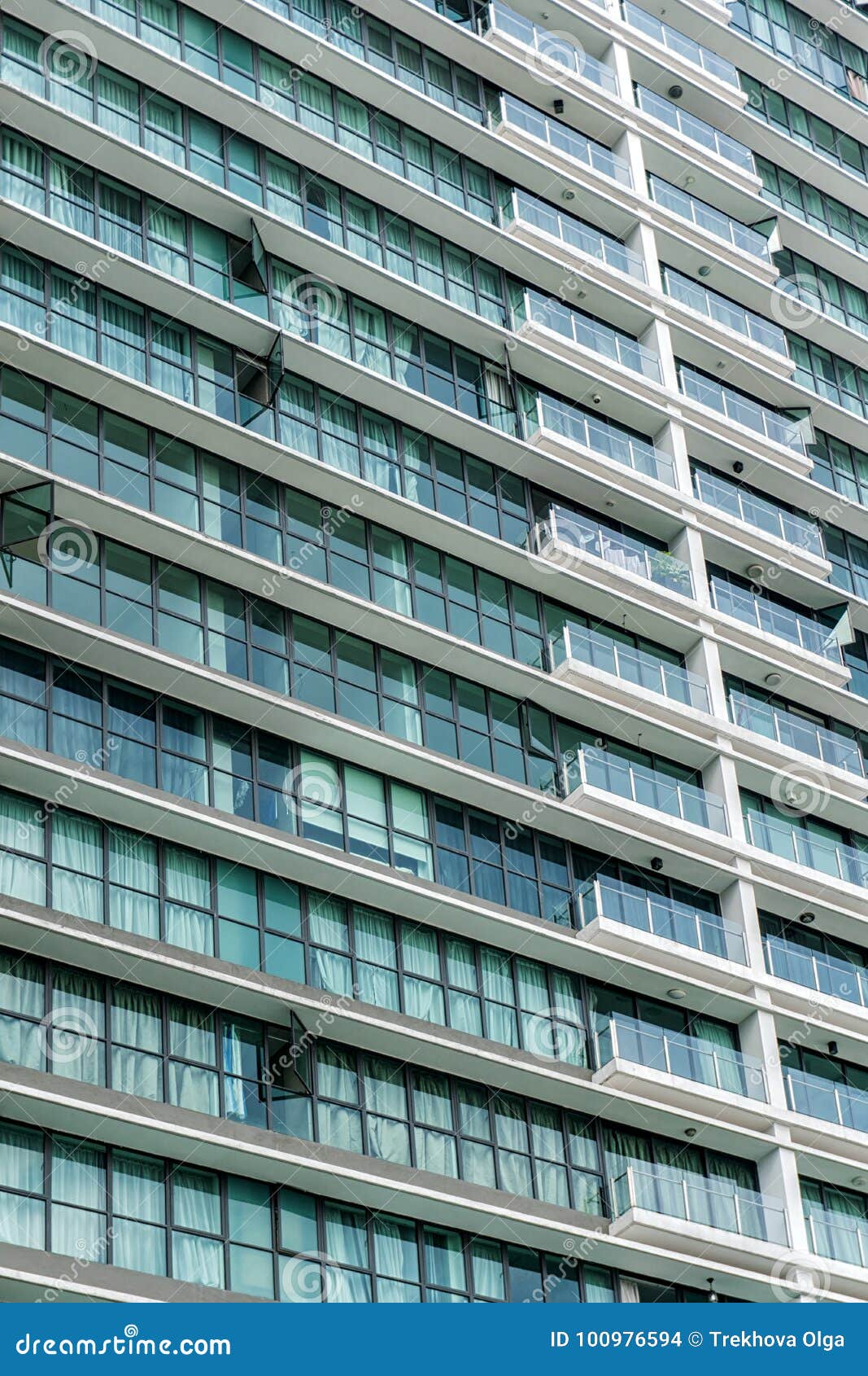 Front View of Office Building Windows Stock Photo - Image of ...