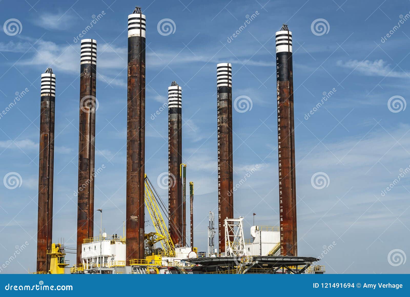 Front View of an Oil Drilling Platform Stock Photo - Image of ...