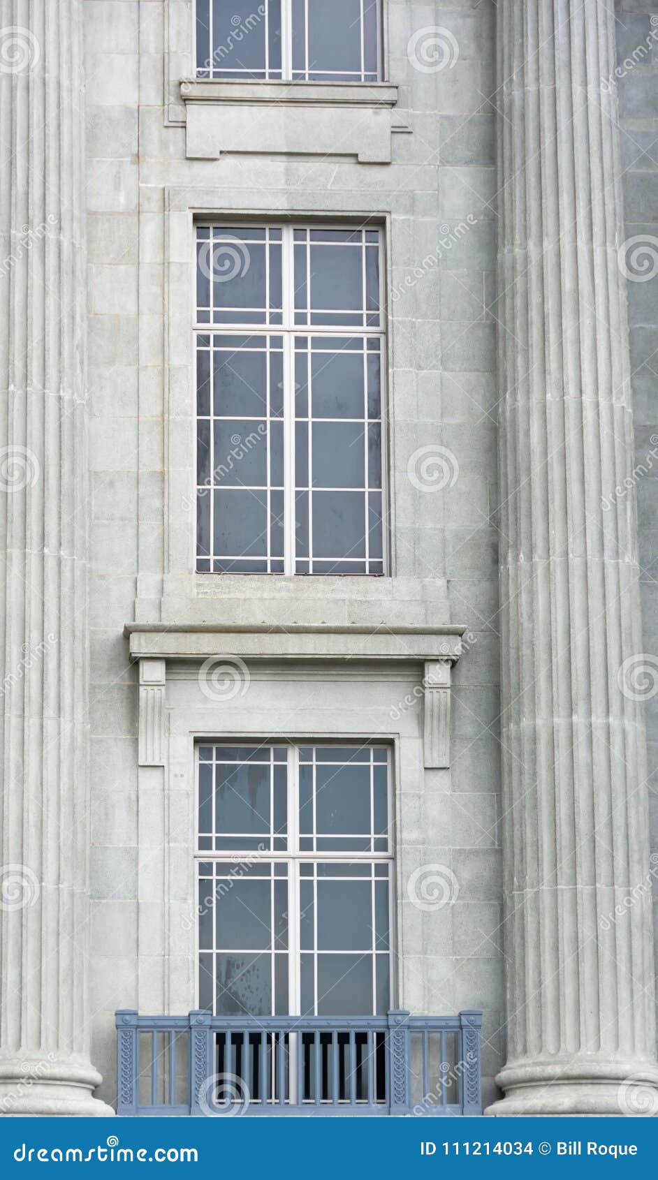 Front View of an Old Building with Huge Windows Stock Photo - Image of ...