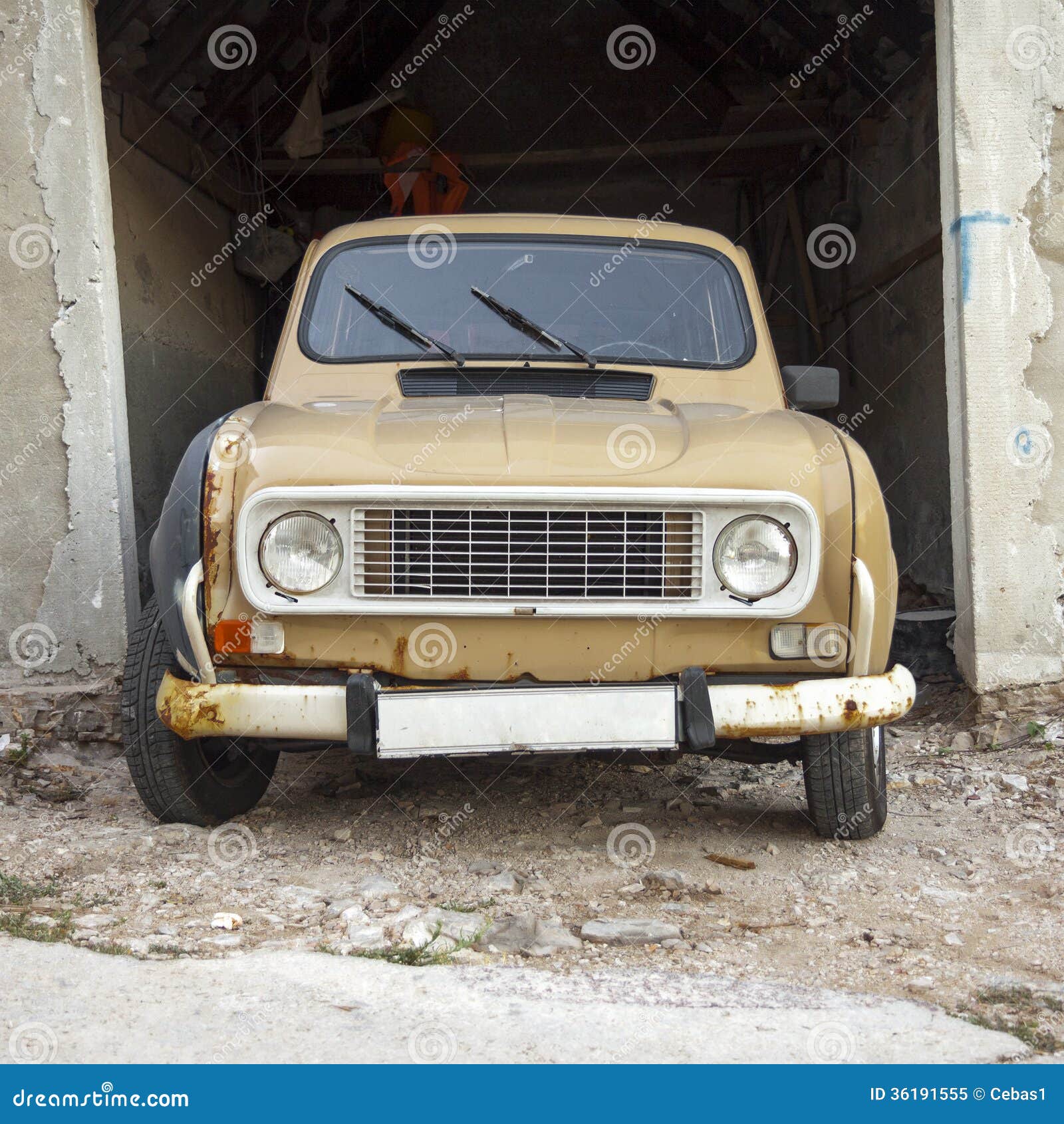 Front view of old car stock image. Image of discarded - 36191555