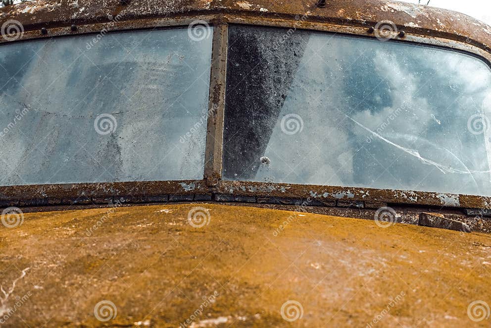 Front View of Old Car, Window Stock Photo - Image of left, detail ...