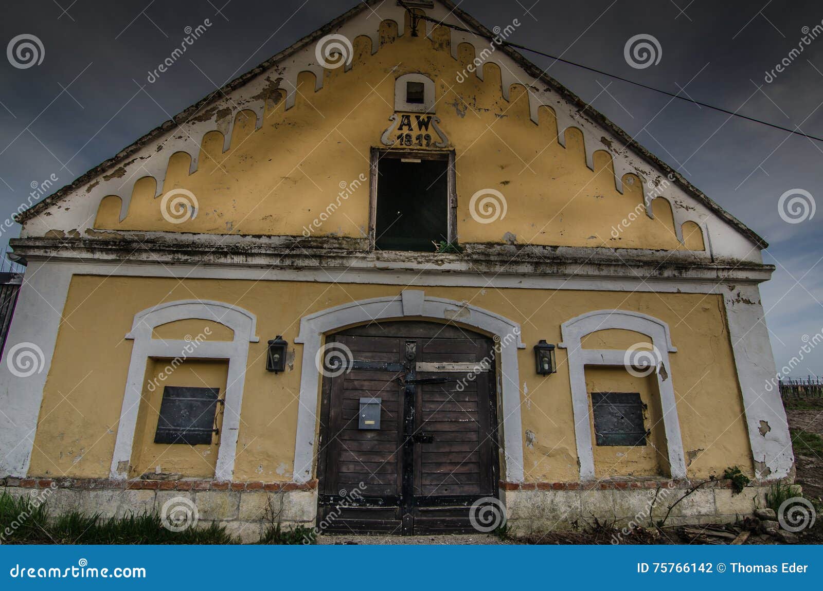 Front view of old house stock photo. Image of product - 75766142