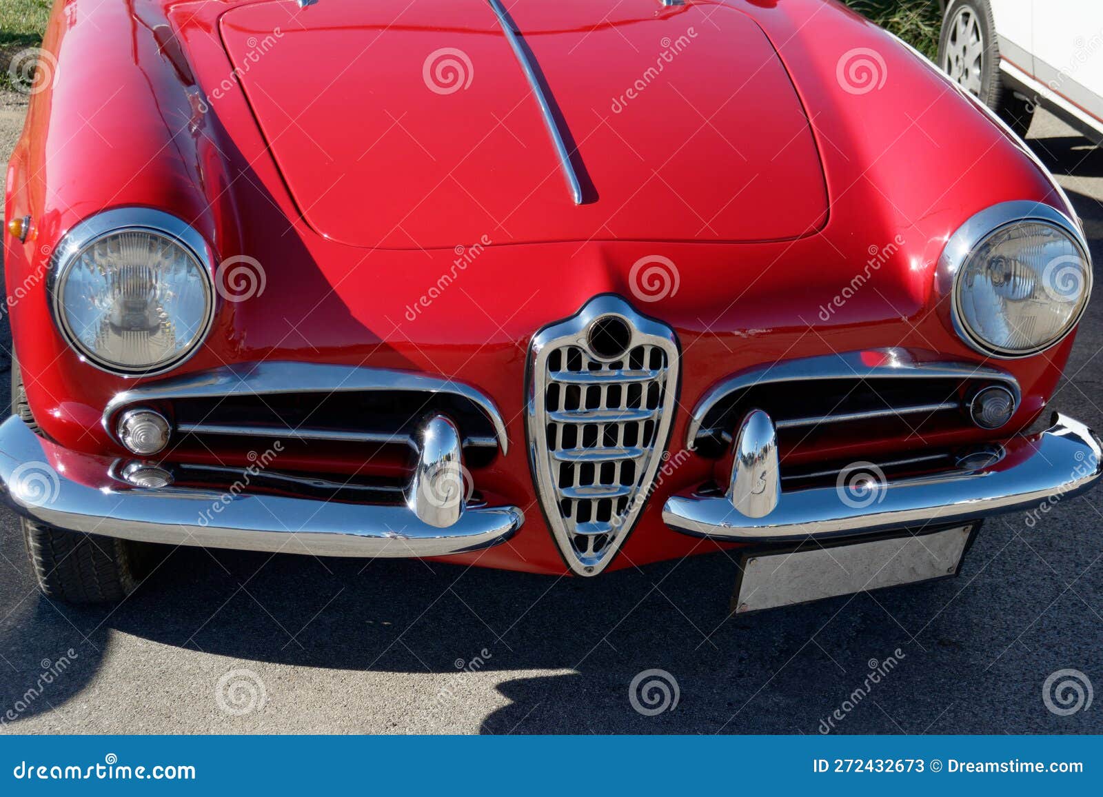 Front View of an Old Italian Classic Car . the Car is a Alfa Romeo ...