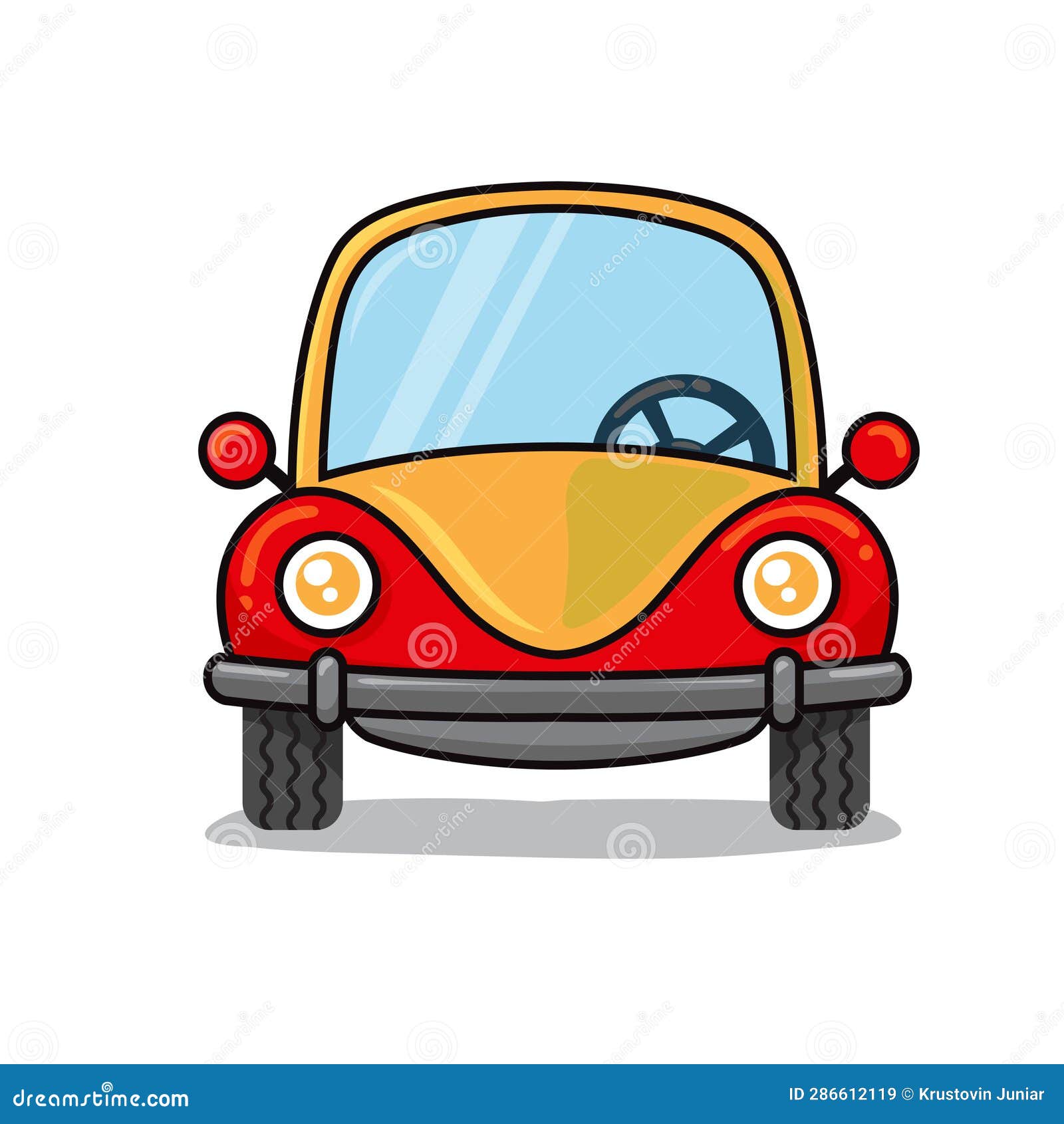 Front View Old Vintage Cartoon Car Stock Vector - Illustration of ...