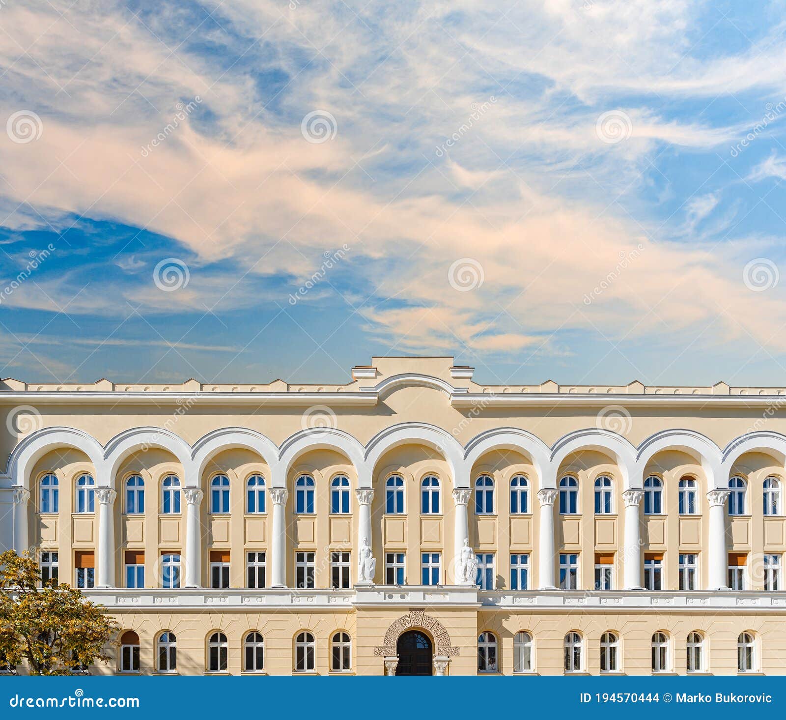 Front View on the Old Yellow Office Building Stock Photo - Image of ...