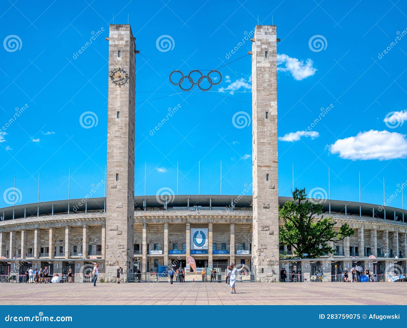 Front View of Olympic Stadium in Berlin. Editorial Image - Image of ...