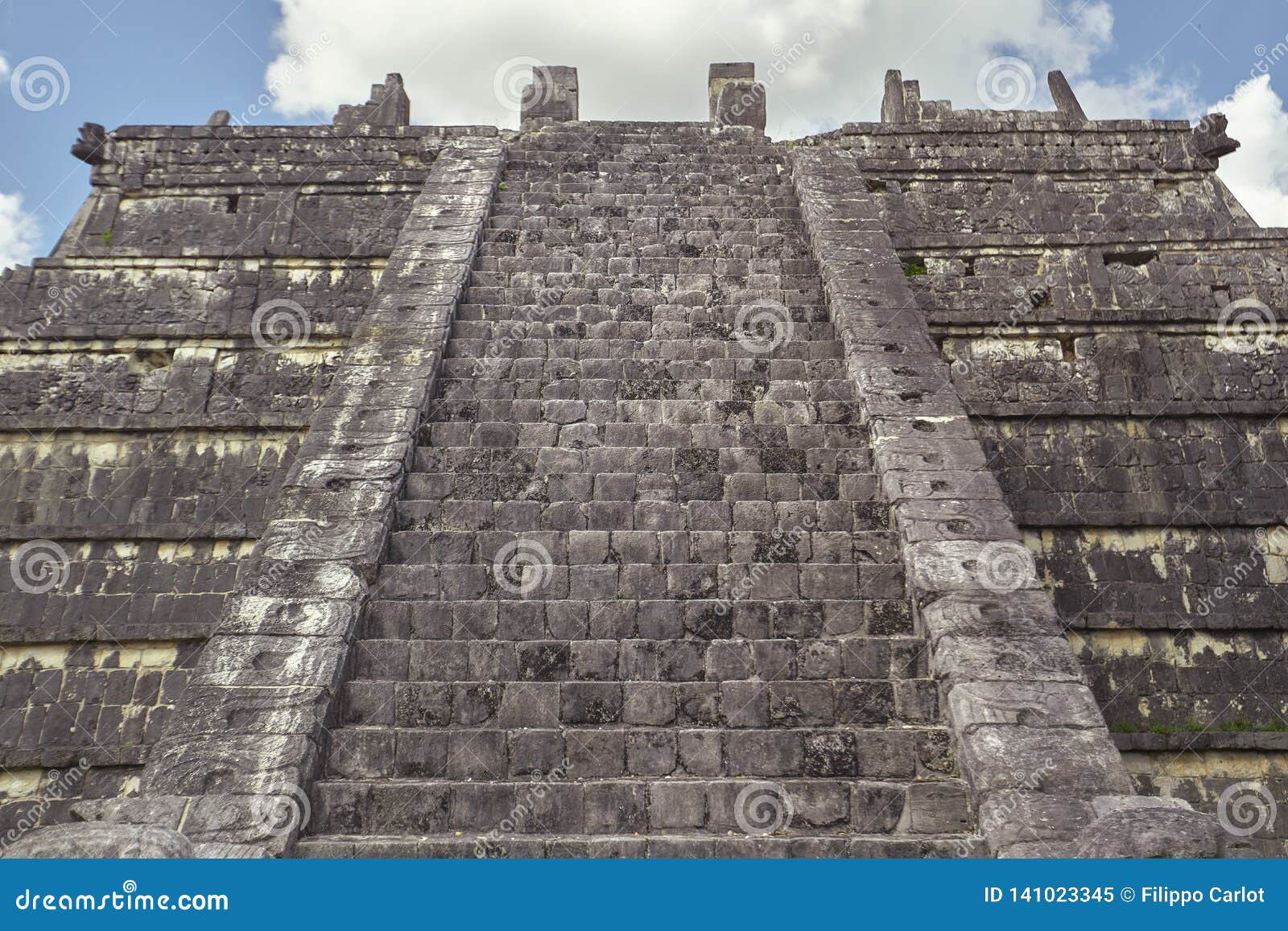 Front View of One Pyramid 2 Stock Image - Image of mayan, maya: 141023345