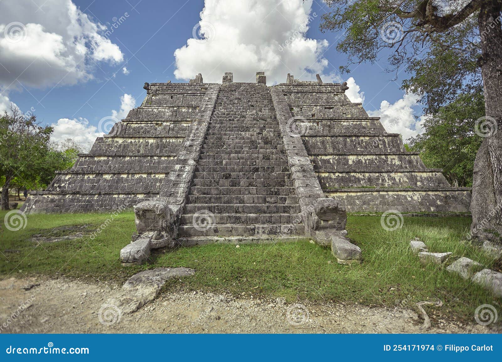 Front view of one pyramid stock photo. Image of chichen - 254171974