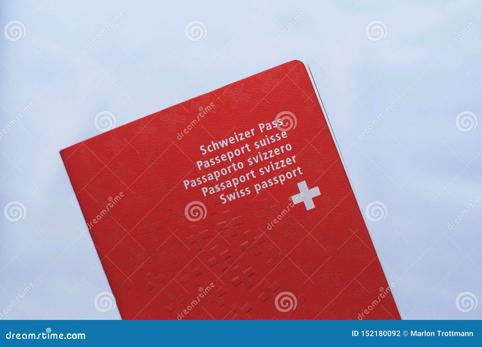 Front View of One Swiss Passport Stock Photo - Image of reisepass ...