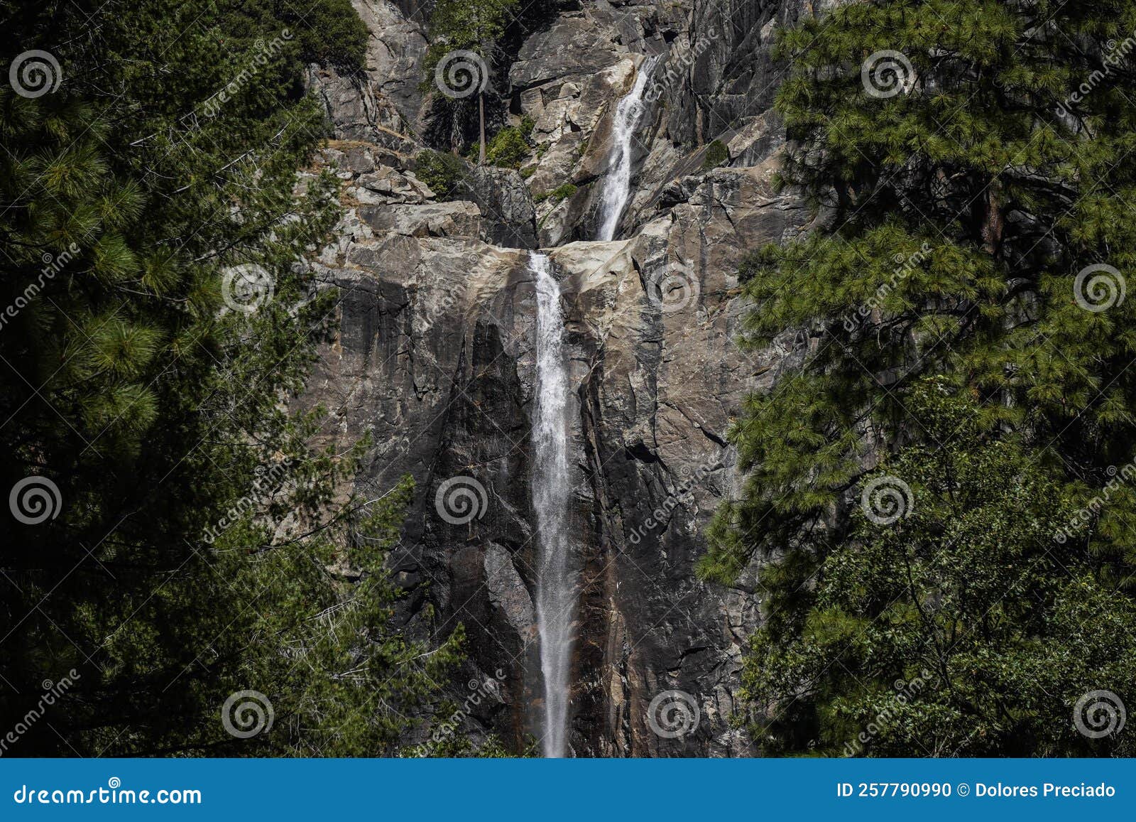 Front View of One of the Waterfalls in Yosemite National Park Stock ...