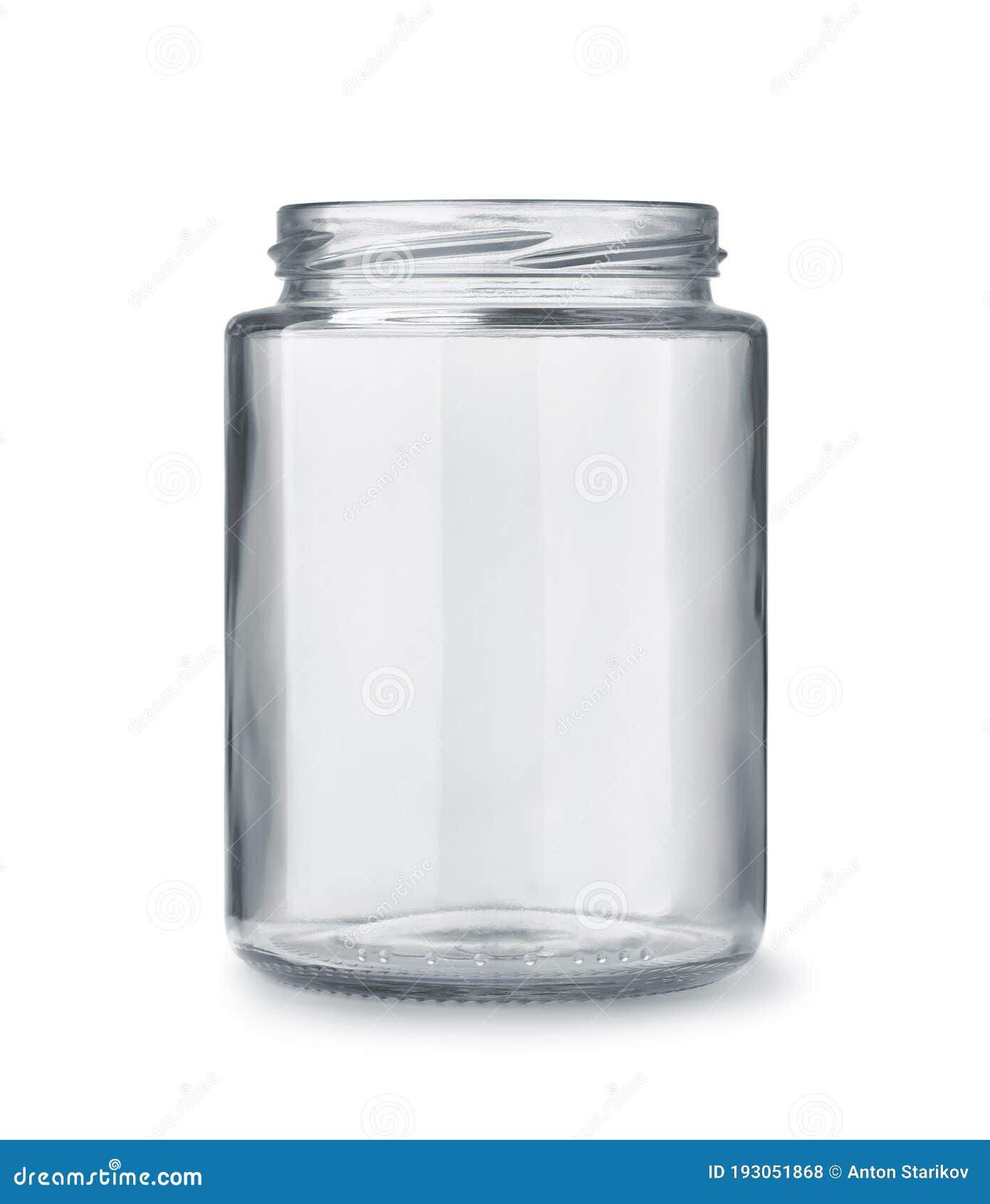 Front View of Open Empty Glass Jar Stock Photo - Image of glassware ...