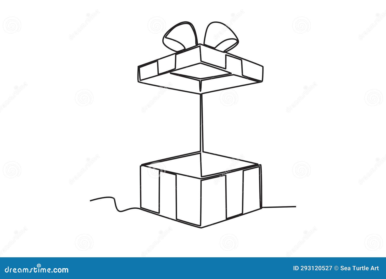 Front View of an Open Gift Box Stock Illustration - Illustration of ...
