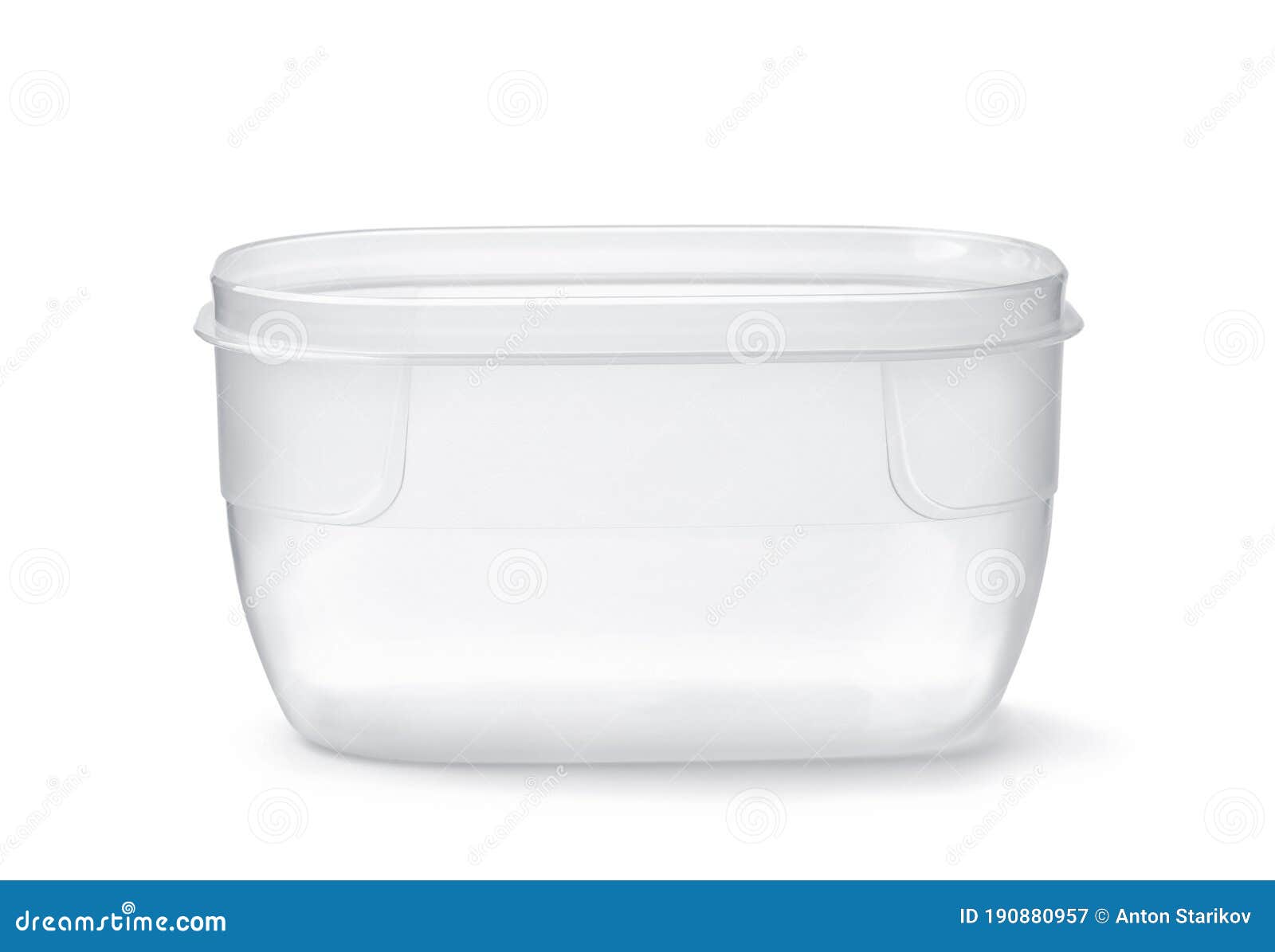 Front View of Open Transparent Plastic Food Container Stock Image ...
