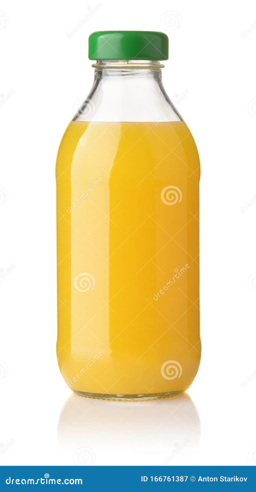 Front View of Orange Juice Bottle Stock Image - Image of full, fresh ...