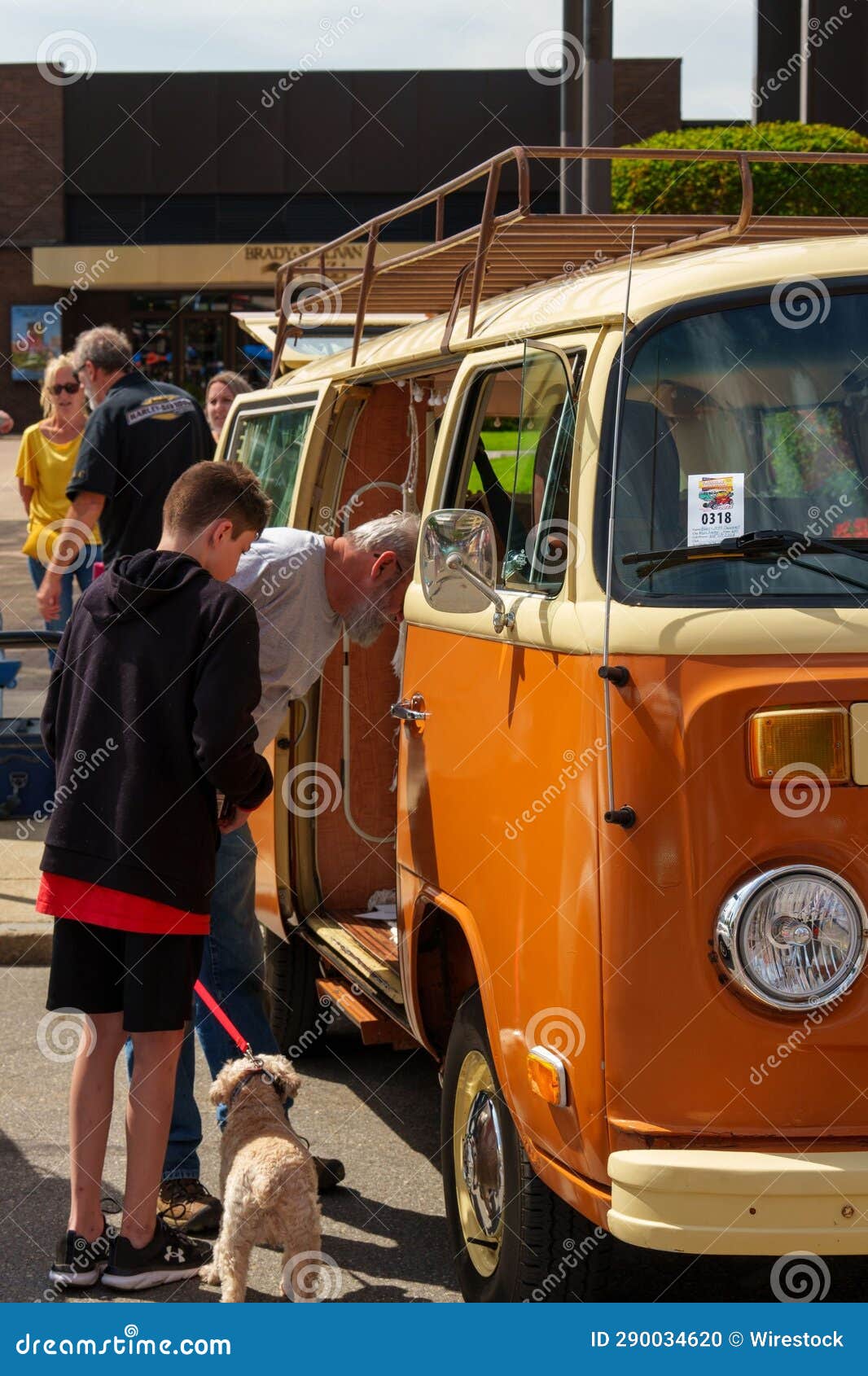Front View of an Orange, Vintage Volkswagen Van Editorial Image ...