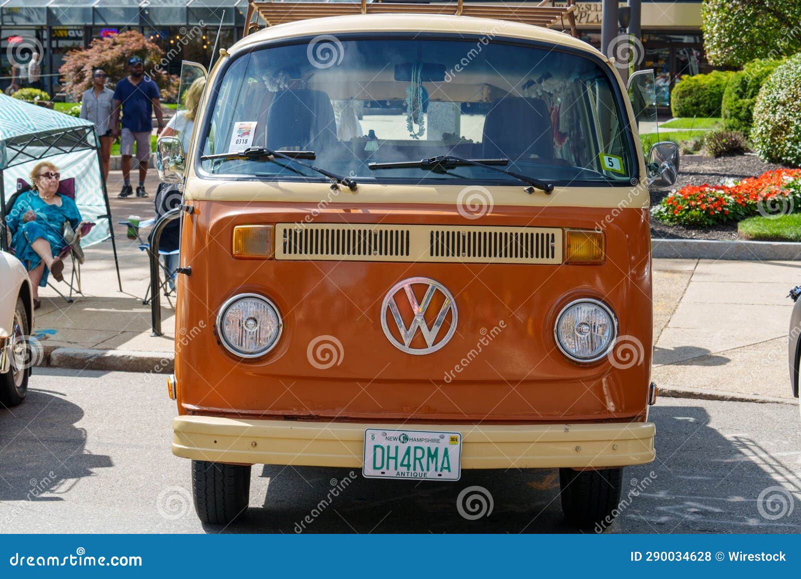 Front View of an Orange, Vintage Volkswagen Van Editorial Stock Photo ...