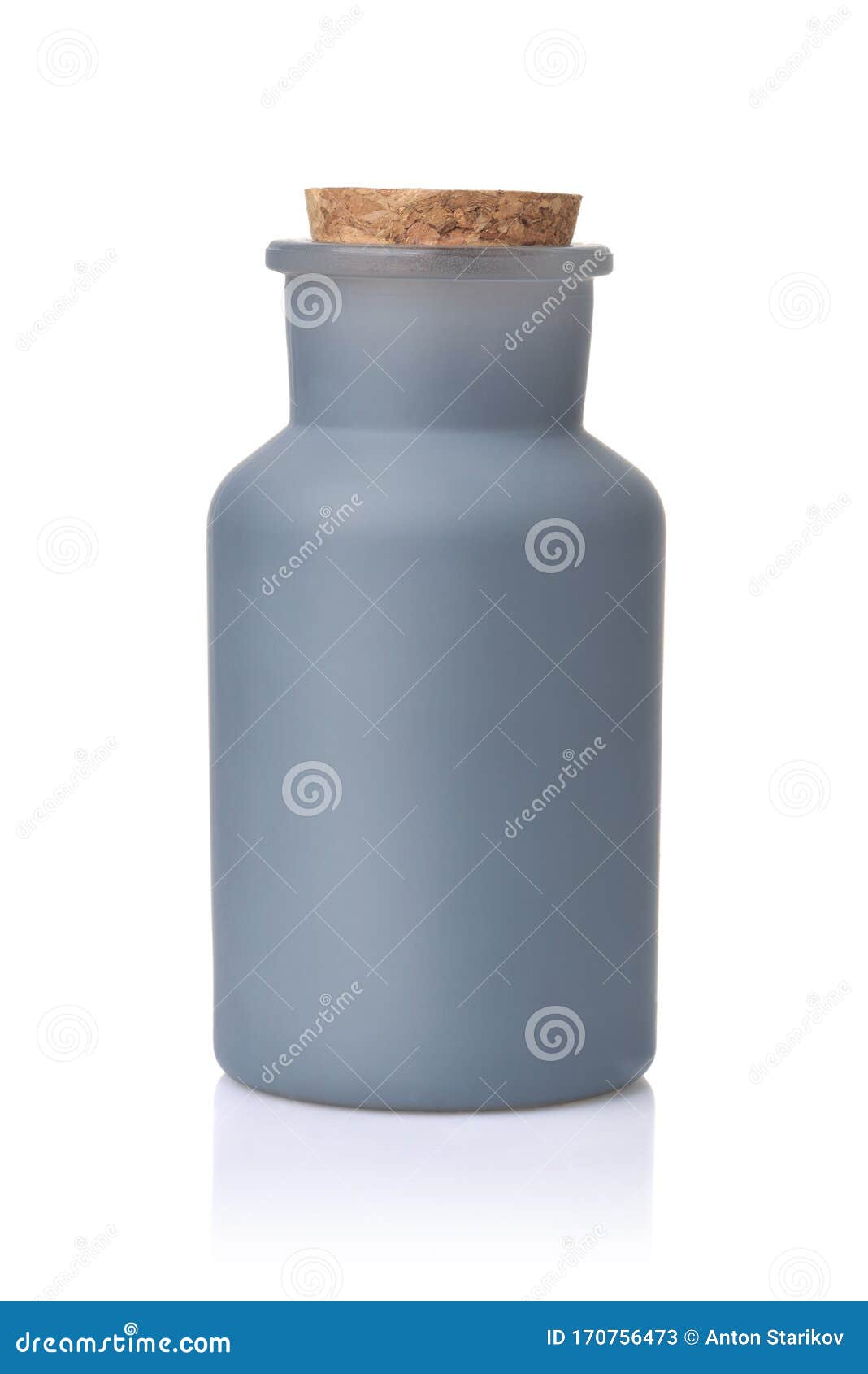 Front View of Painted Glass Gray Bottle Stock Image - Image of bottle ...