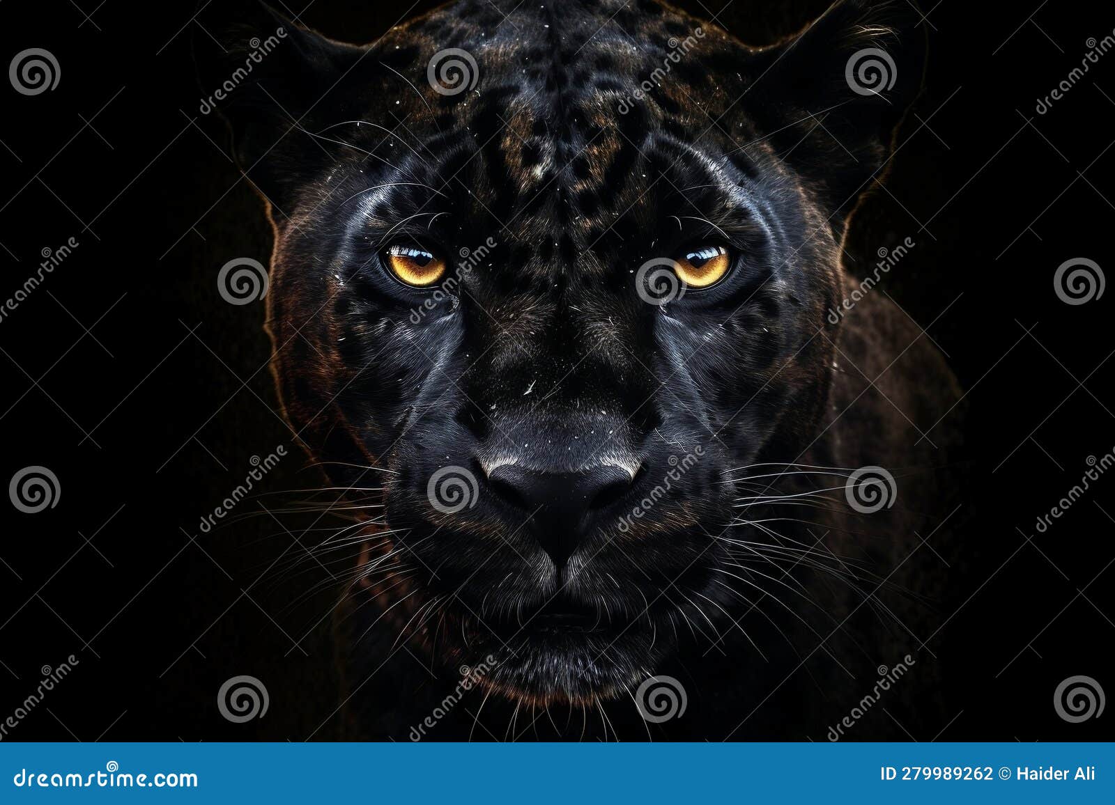 Front View of Panther on Dark Background. Generative AI Stock ...