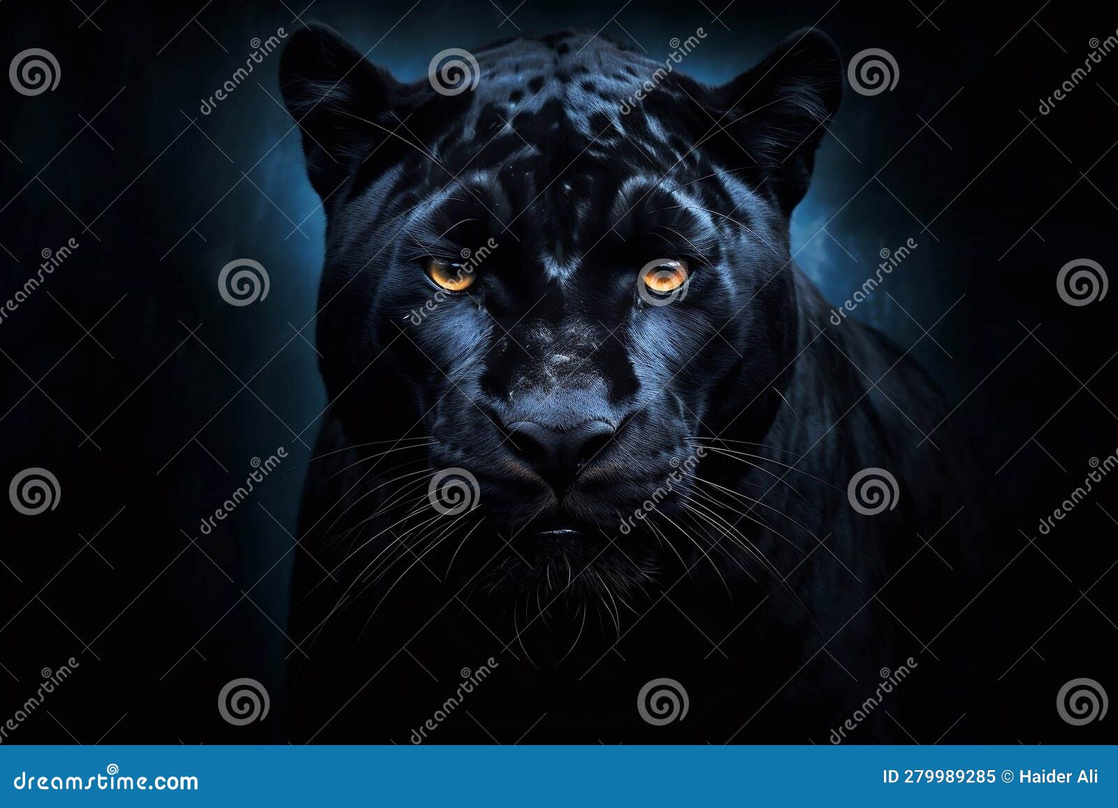 Front View of Panther on Dark Background. Generative AI Stock ...