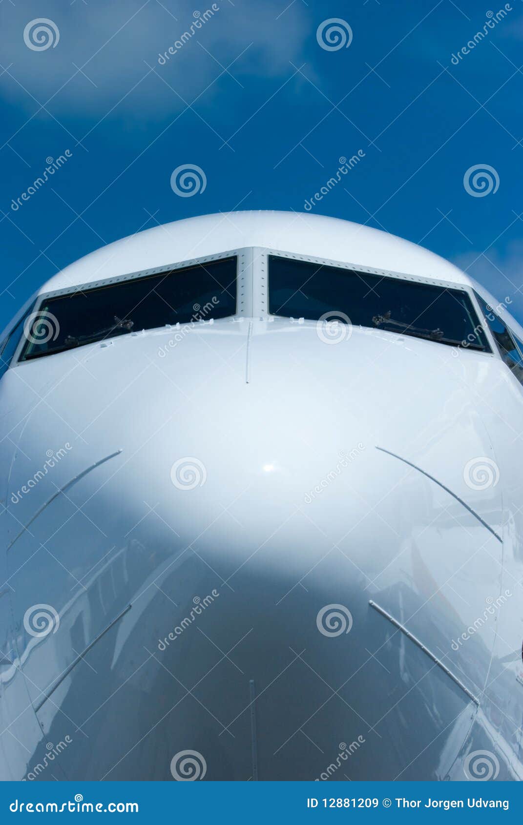 Front View of Passenger Airplane Stock Image - Image of cockpit ...