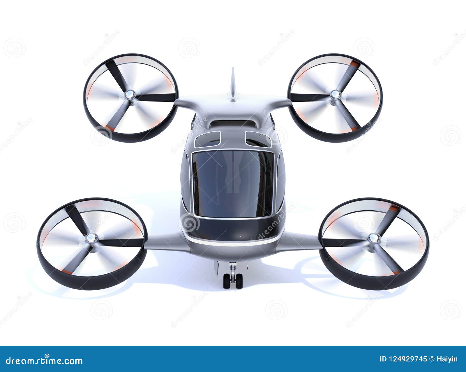 Front View of Passenger Drone Isolated on White Background Stock ...