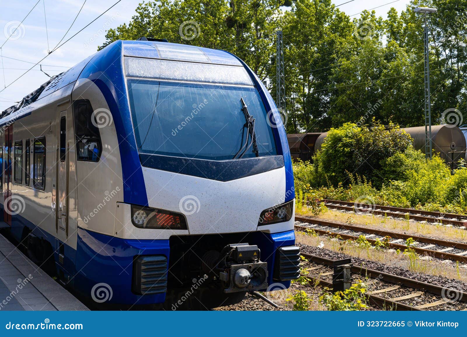 Front View of a Passenger Electric Train Standing on the Platform Stock ...