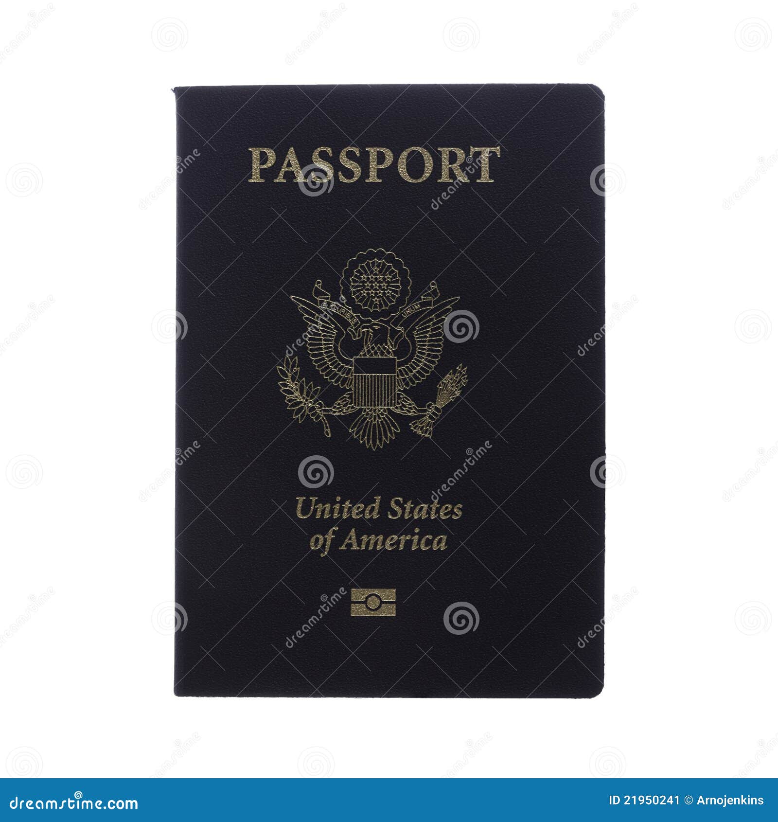 Front View of a Passport Isolated on White Stock Image - Image of ...