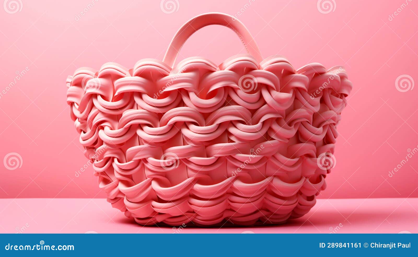A Front View Pasta Inside Basket Formed Pink Basket on the Pink ...
