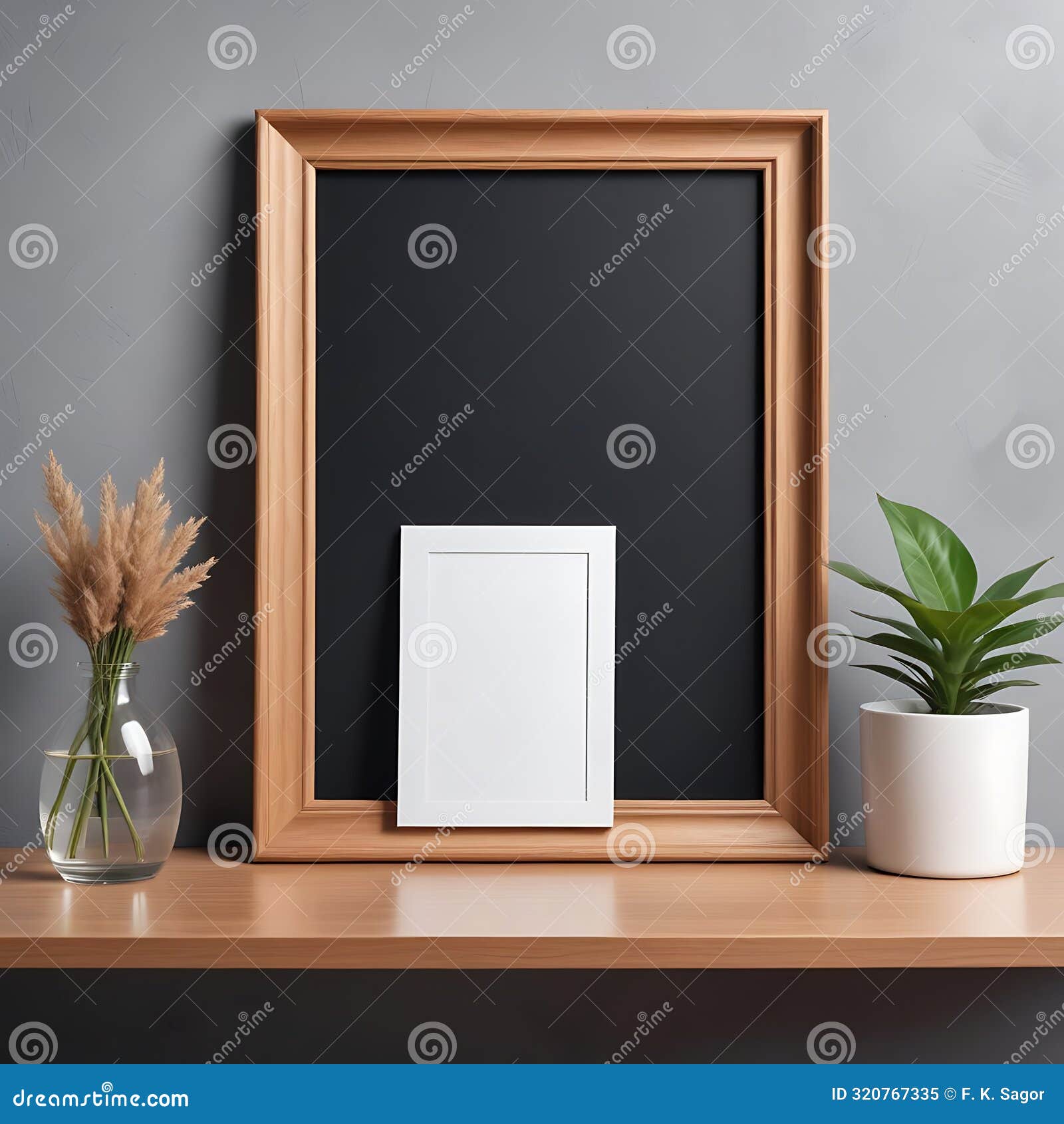 Front View of Photo Frame As Interior Decoration Stock Illustration ...