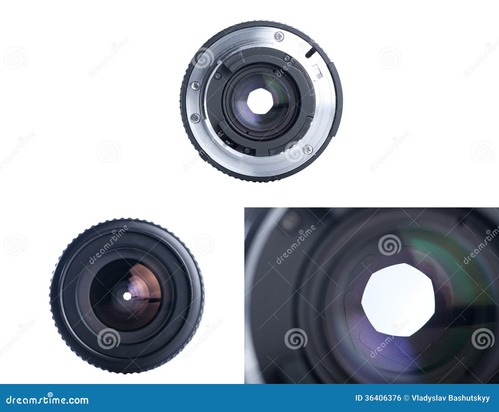 Front View of Photo Lens Isolated on White Stock Photo - Image of ...