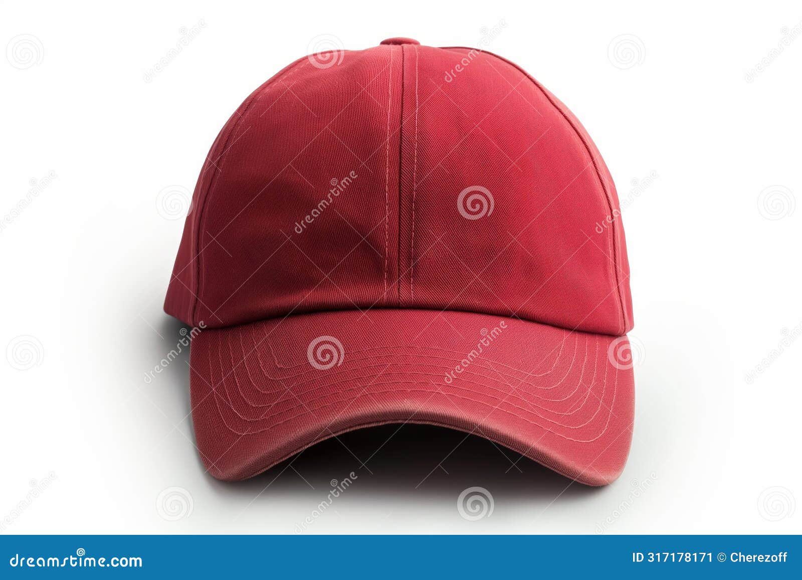 Red Baseball Cap Isolated on White Background Stock Image - Image of ...